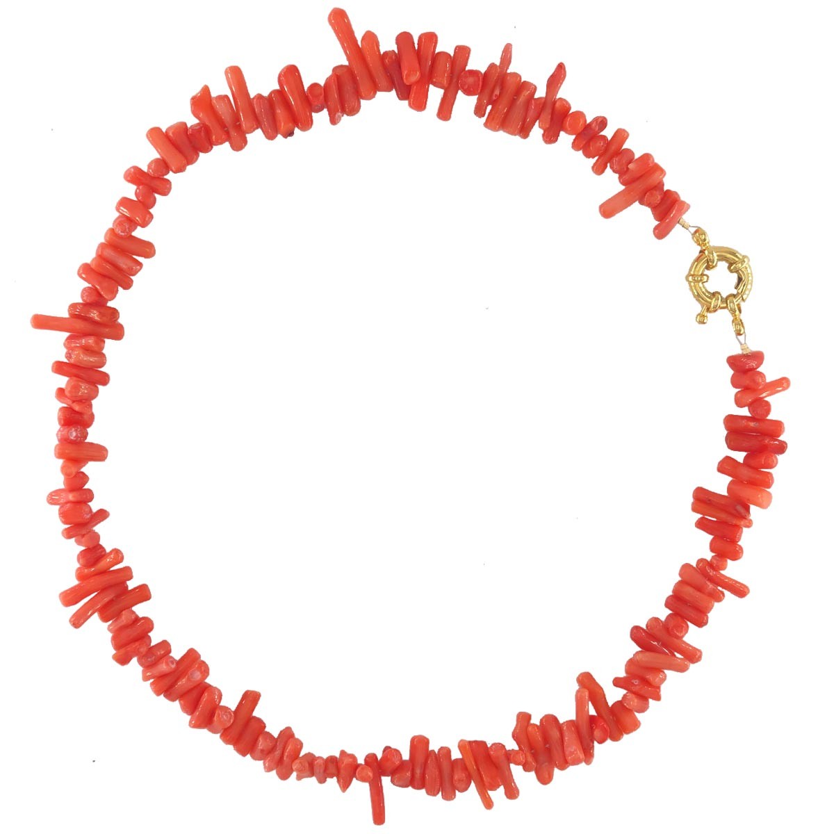 Collier corail rouge et pendentif coquillage